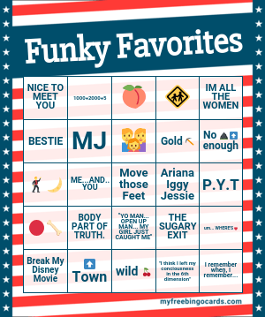 Funky Favorites Bingo