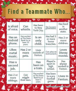 Find a Teammate Who... Bingo