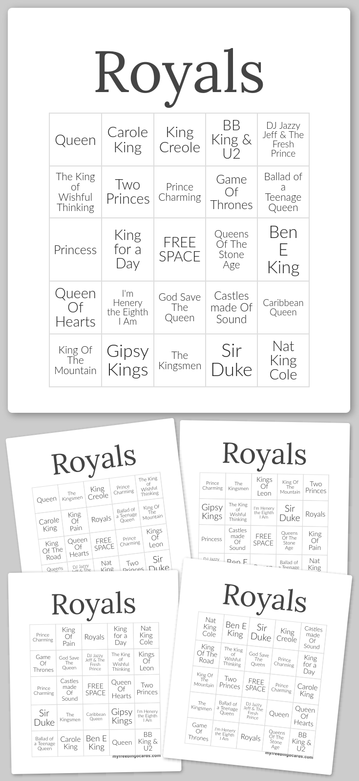 Virtual Royals Bingo