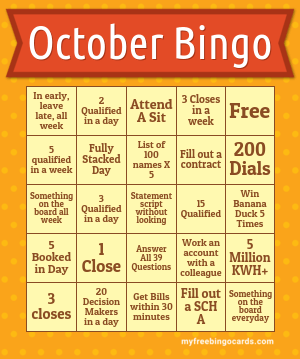 October Bingo
