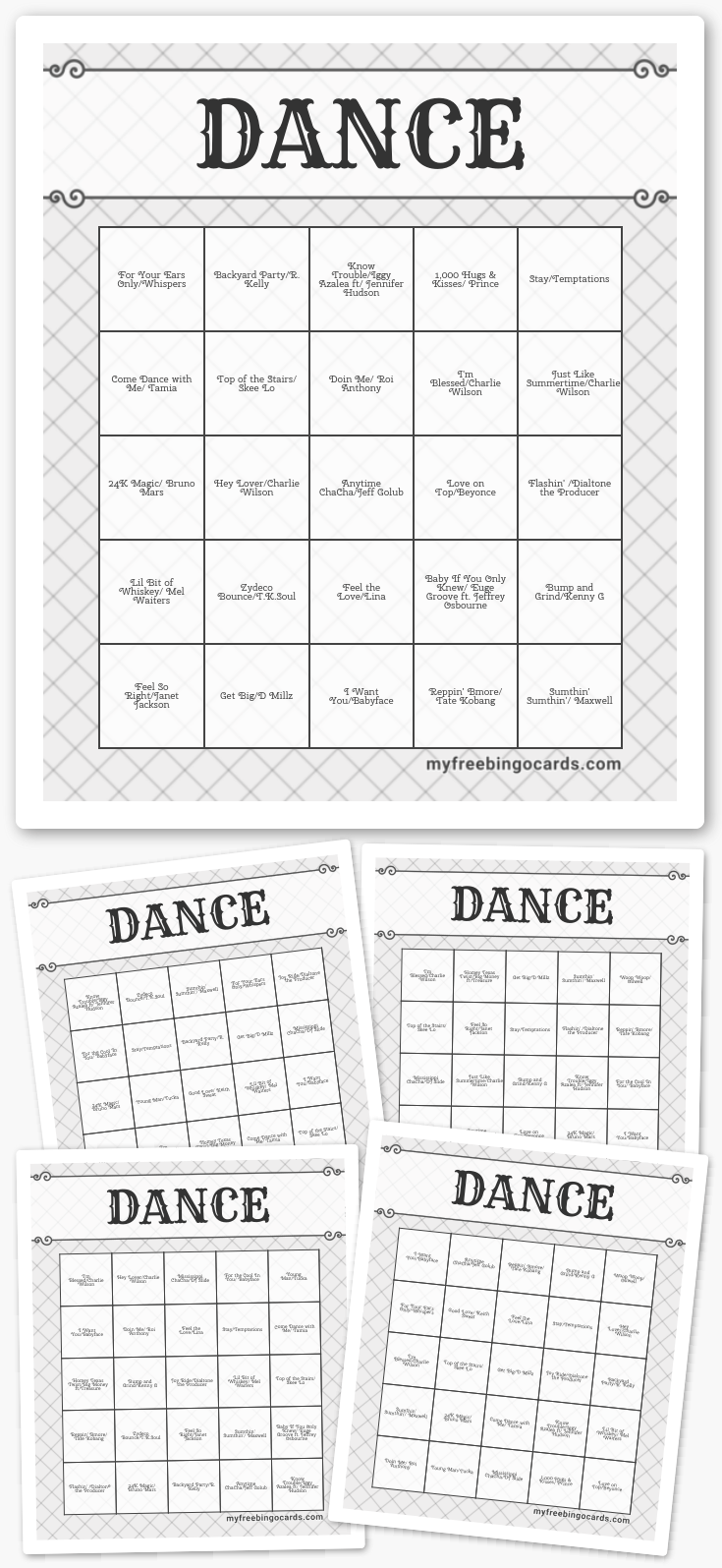 Virtual DANCE BINGO