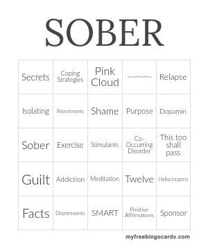 SOBER BINGO