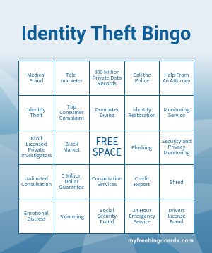 Identity Theft Bingo