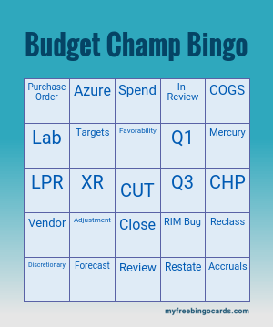 Budget Champ Bingo