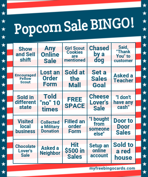Popcorn Sale BINGO!