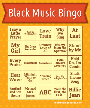 Black Music Bingo