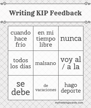 Writing KIP Feedback Bingo