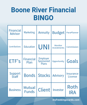 Boone River Financial BINGO
