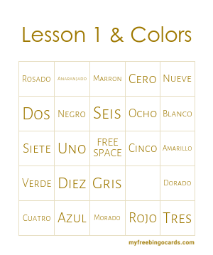 Lesson 1 & Colors Bingo