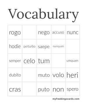 Vocabulary Bingo