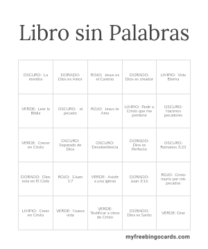 Libro sin Palabras Bingo