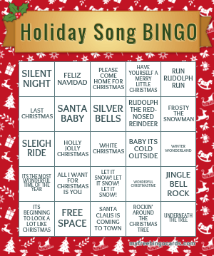 Holiday Song BINGO