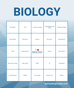 BIOLOGY BINGO