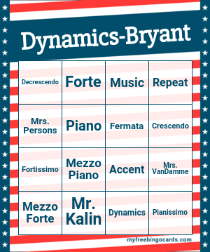 Dynamics-Bryant Bingo