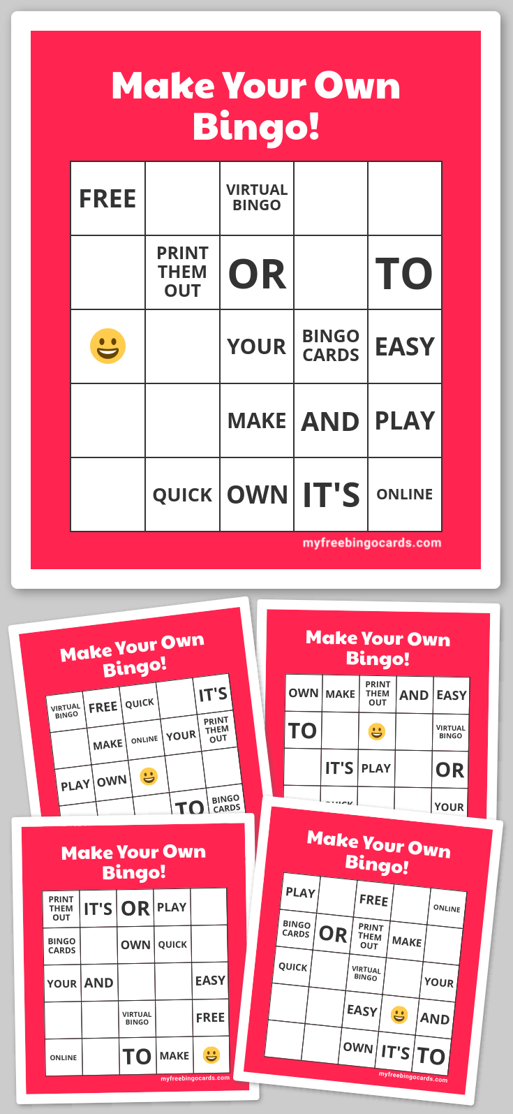 Virtual Make Your Own Bingo!
