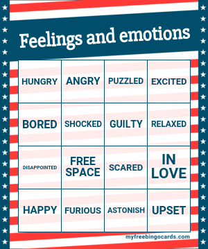 Feelings and emotions Bingo