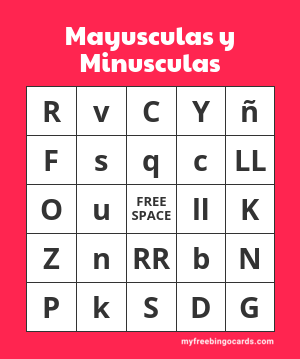 Mayusculas y Minusculas Bingo