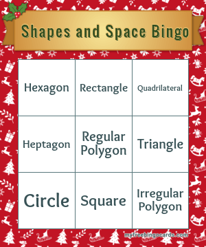 Shapes and Space Bingo