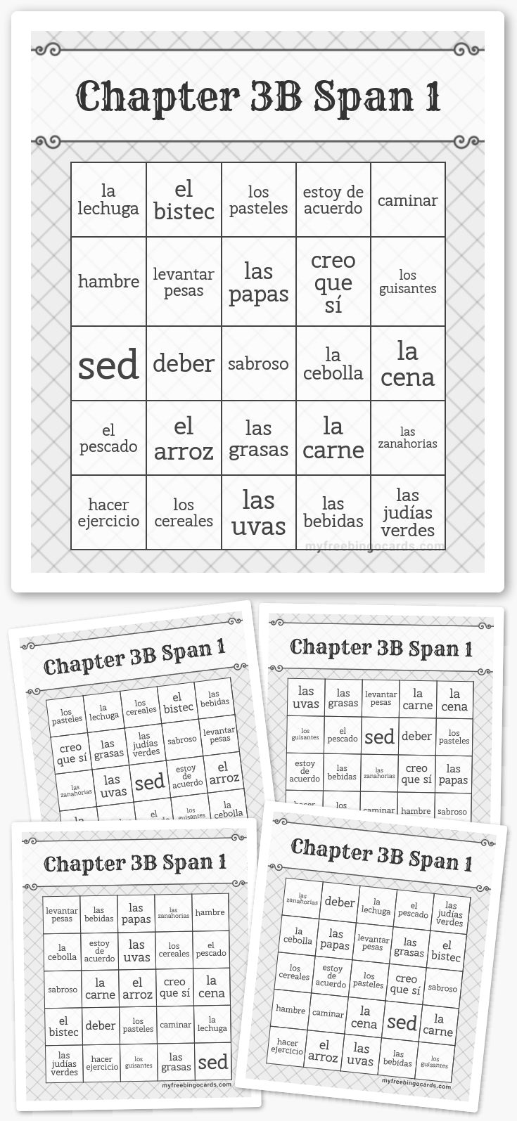 Virtual Chapter 3B Span 1 Bingo