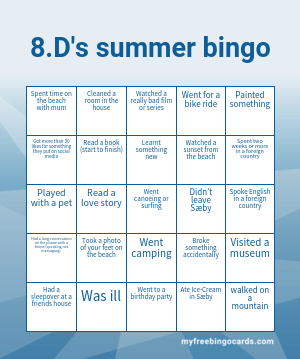 8.D's summer bingo