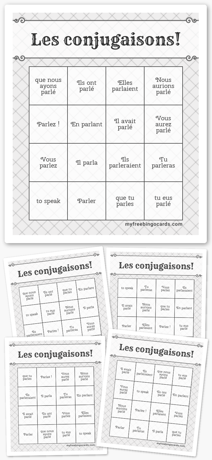 Virtual Les conjugaisons! Bingo