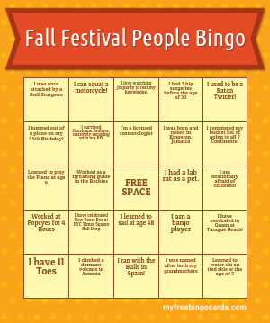 Fall Festival People Bingo
