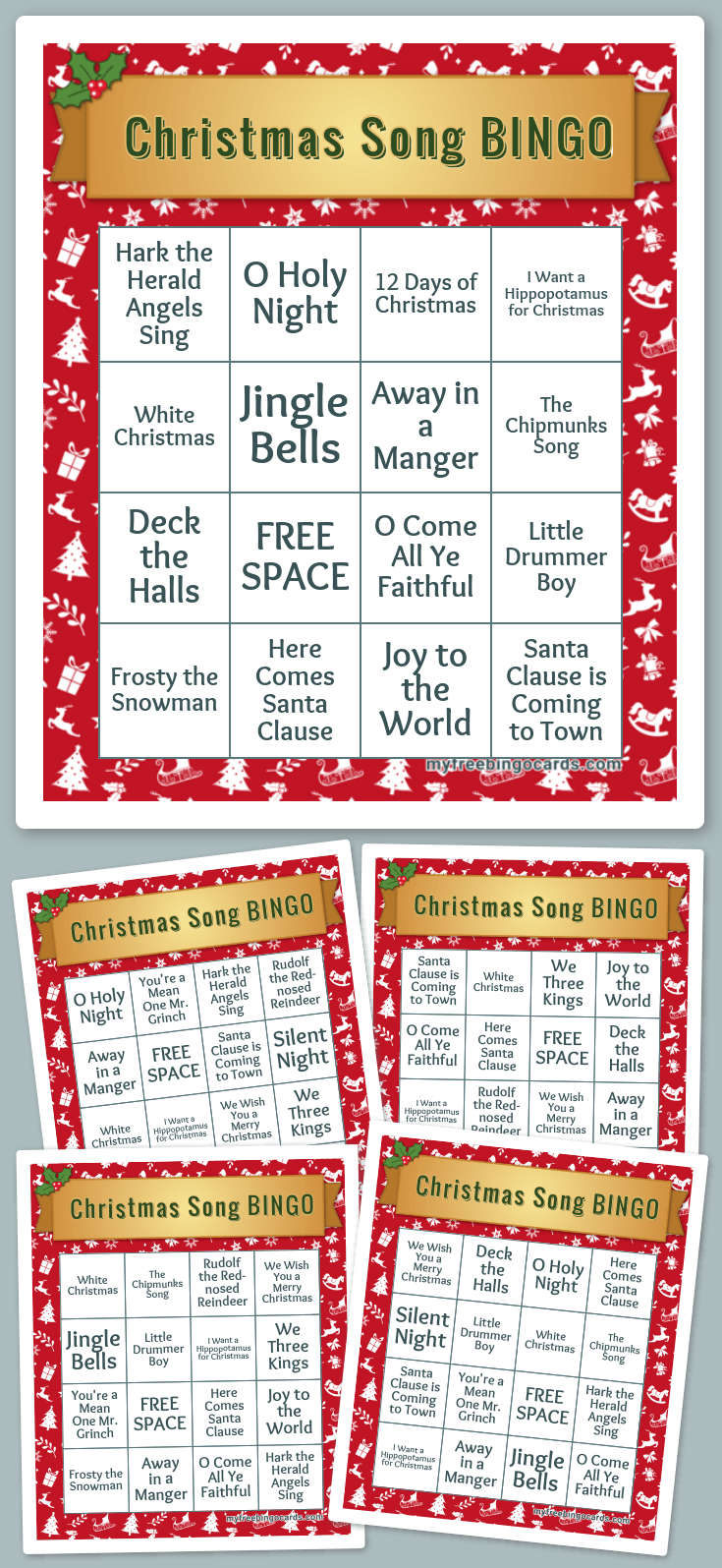 Virtual Christmas Song BINGO