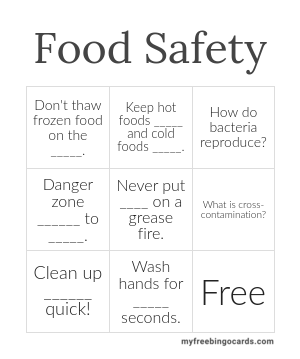 Food Safety Bingo