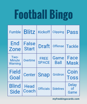 Print 100+ Football Bingo Cards