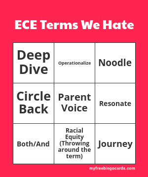 ECE Terms We Hate Bingo