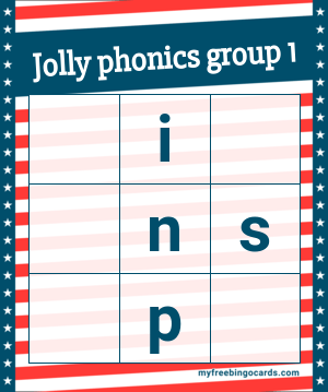 Jolly phonics group 1 Bingo
