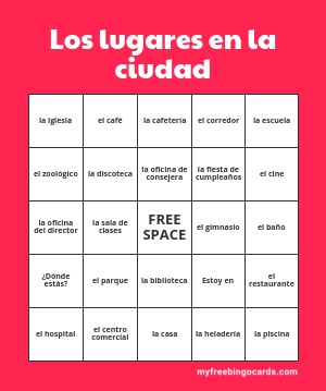 Los lugares en la ciudad Bingo