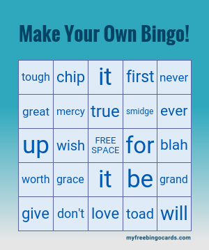 Print 100+ Make Your Own Bingo! Cards