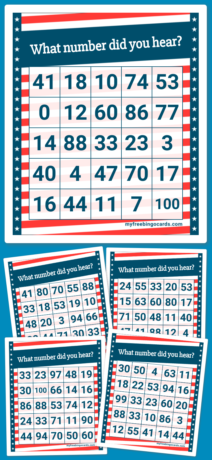 Virtual What number did you hear? Bingo