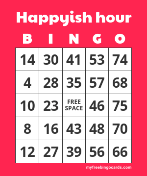 Happyish hour BINGO