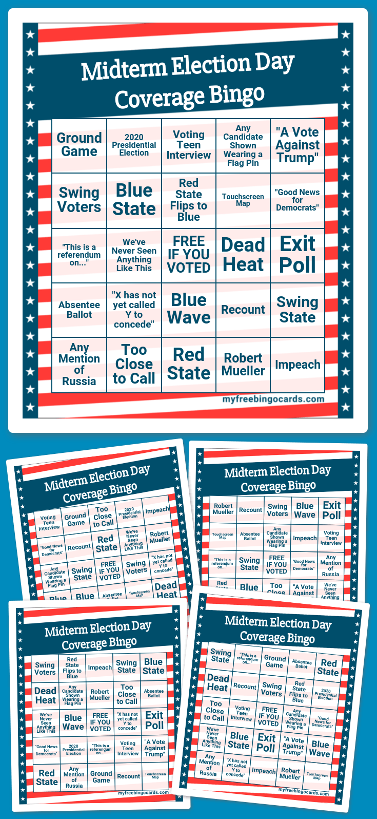 Virtual Midterm Election Day Coverage Bingo