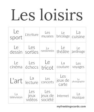 Les loisirs Bingo