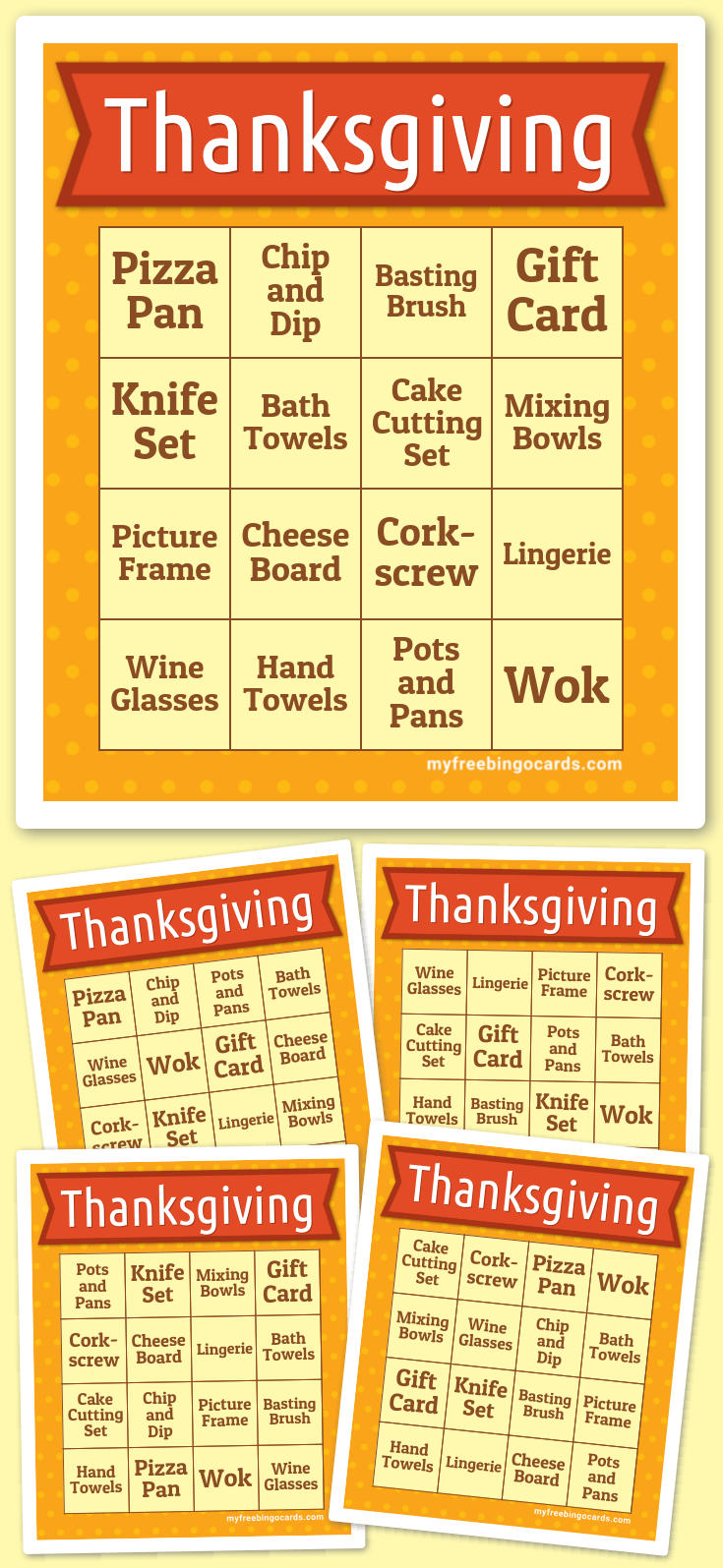 Virtual Thanksgiving Bingo