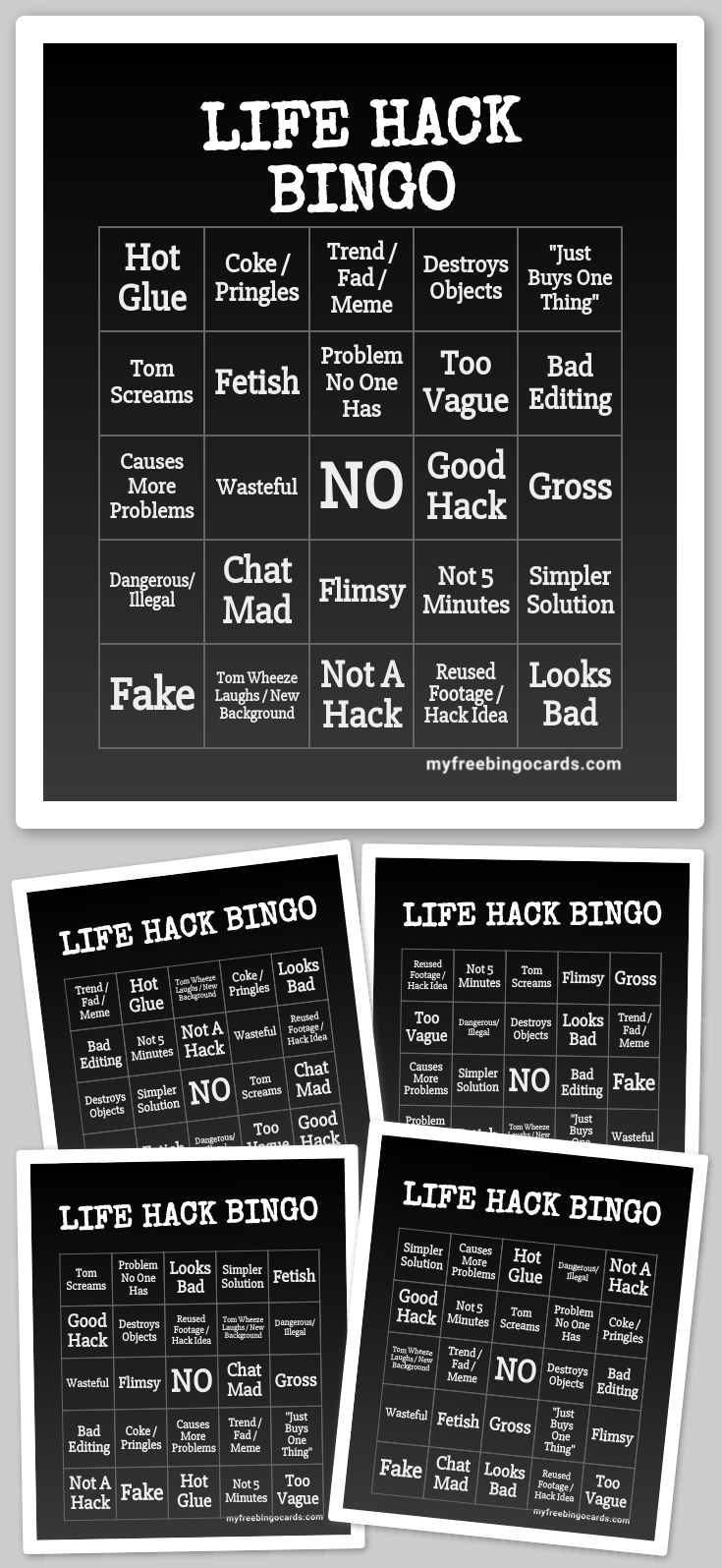 Virtual LIFE HACK BINGO