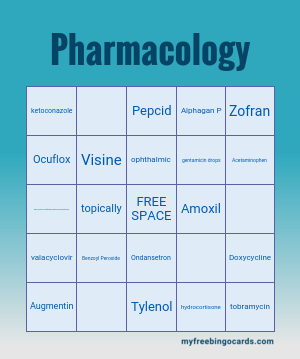 Pharmacology Bingo