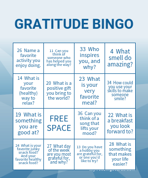 GRATITUDE BINGO