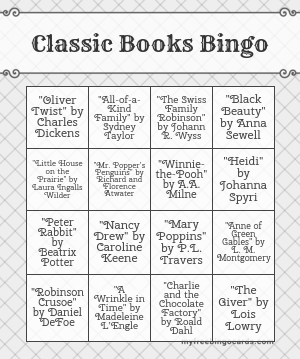 Classic Books Bingo