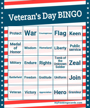 Veteran’s Day BINGO