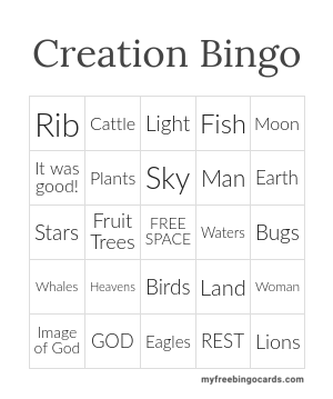 Creation Bingo