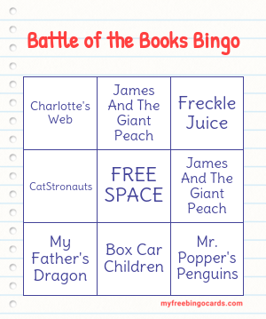Battle of the Books Bingo