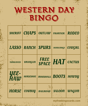 WESTERN DAY BINGO