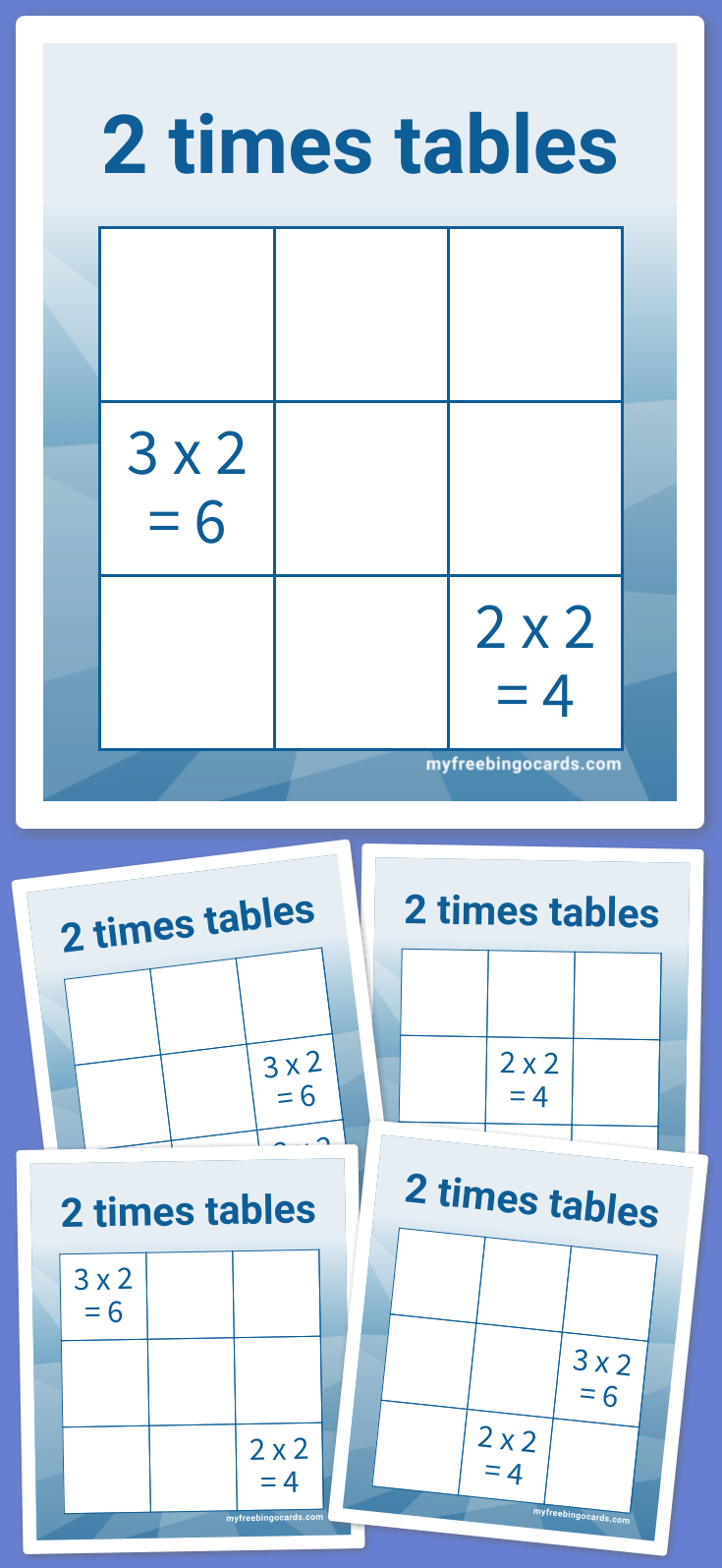 Virtual 2 times tables bingo