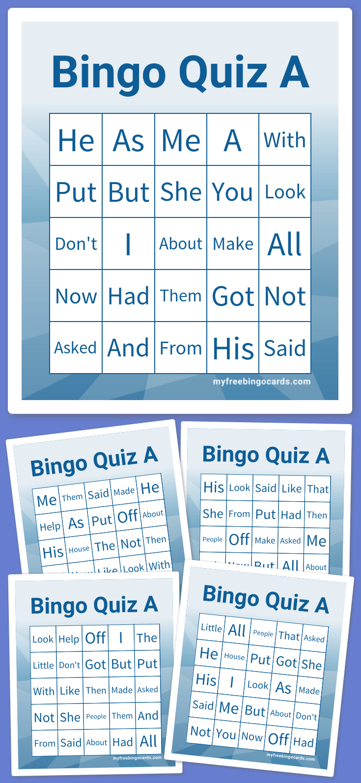 Virtual Bingo Quiz A