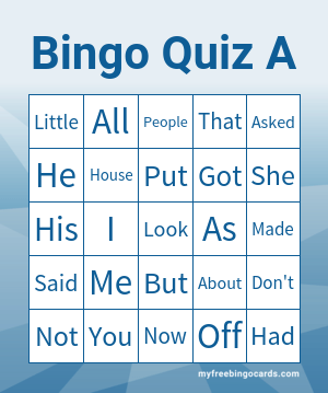 Bingo Quiz A
