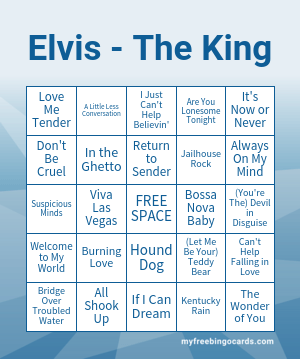 Elvis - The King Bingo